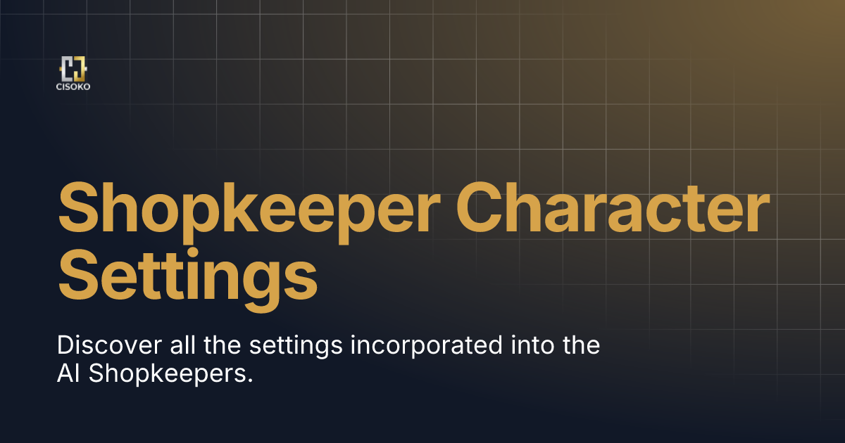 Shopkeeper Character Settings